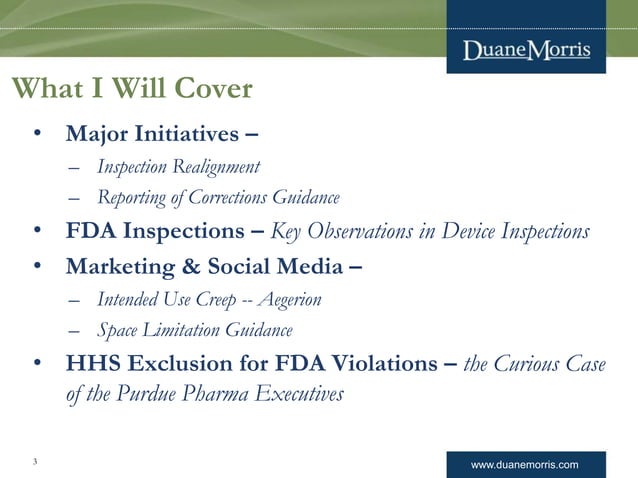 FDA Trends in Medical Device Compliance | PPT