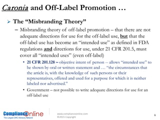 FDA Regulation of Promotion & Advertising Part 6B: First Amendment, Off ...