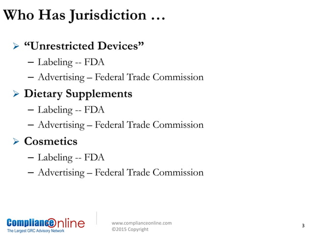 FDA Regulation of Promotion & Advertising Part 7: FTC Regulation | PPT