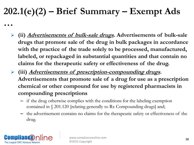 FDA Regulation of Promotion & Advertising -- Part 1: The Basics | PPT
