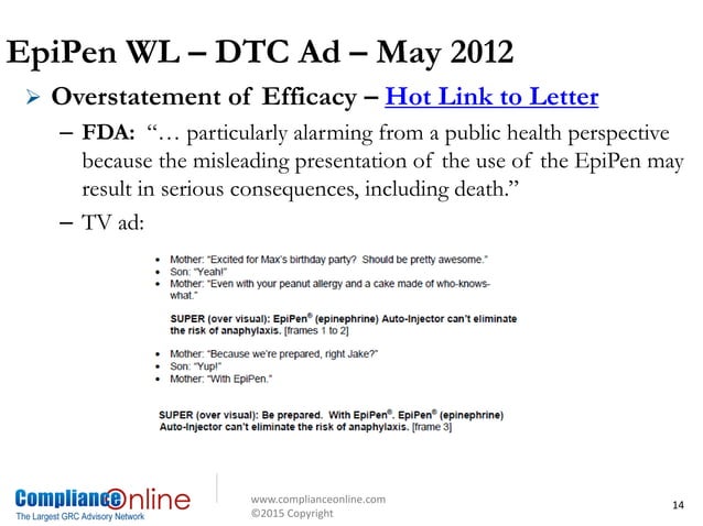 FDA Regulation of Promotion & Advertising -- Part 4: FDA Enforcement ...