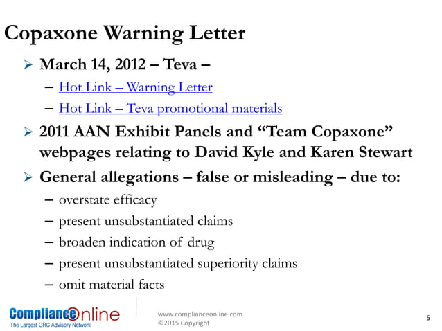 FDA Regulation of Promotion & Advertising -- Part 4: FDA Enforcement ...