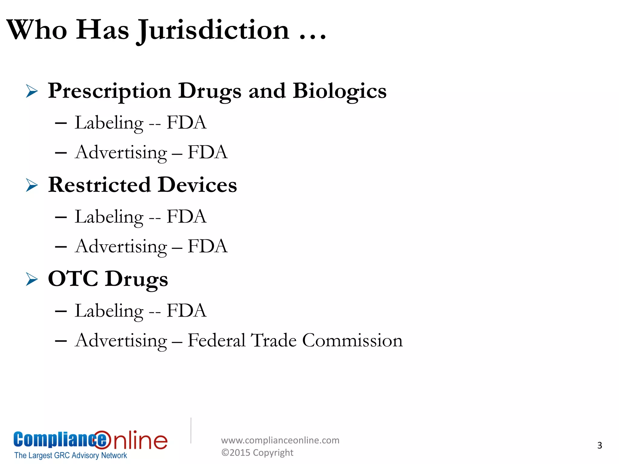 FDA Regulation of Promotion & Advertising -- Part 7: FTC Regulation | PDF