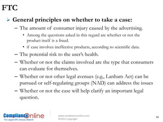 FDA Regulation of Promotion & Advertising -- Part 7: FTC Regulation | PDF