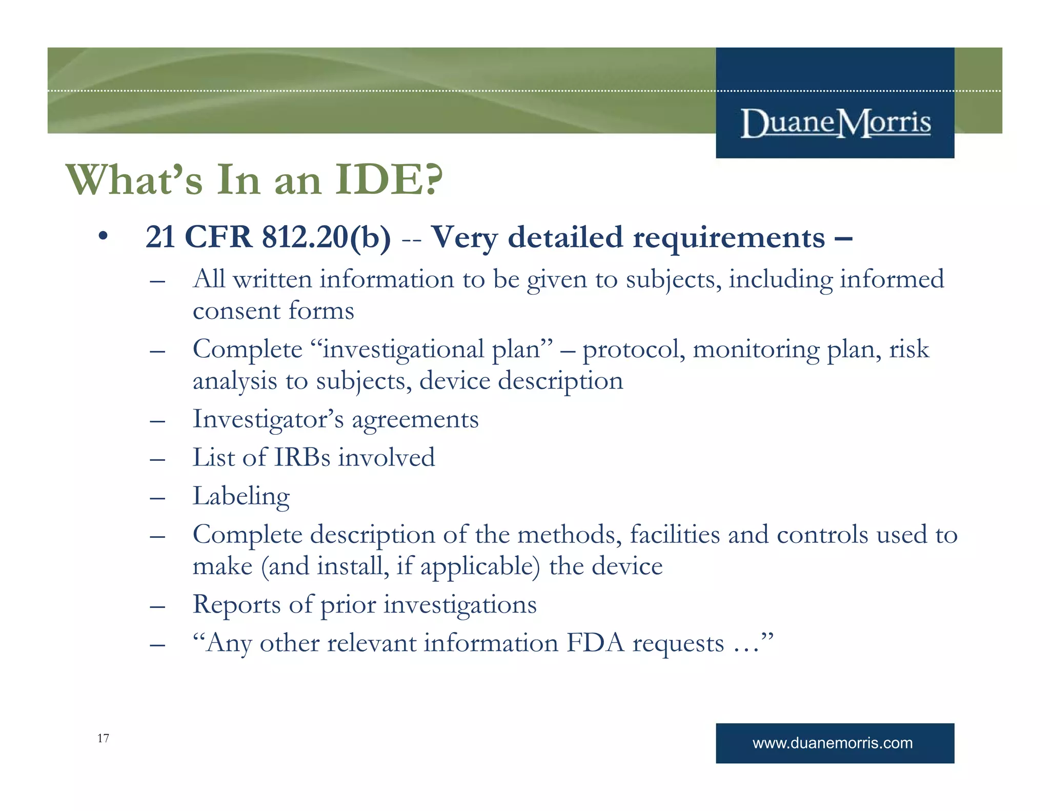 Clinical Studies -- Overview of FDA Regulation | PDF