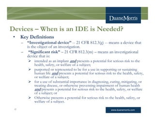 Clinical Studies -- Overview of FDA Regulation | PDF