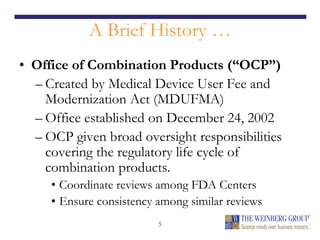 COMBINATION PRODUCTS – Perspectives on FDA Regulation | PDF