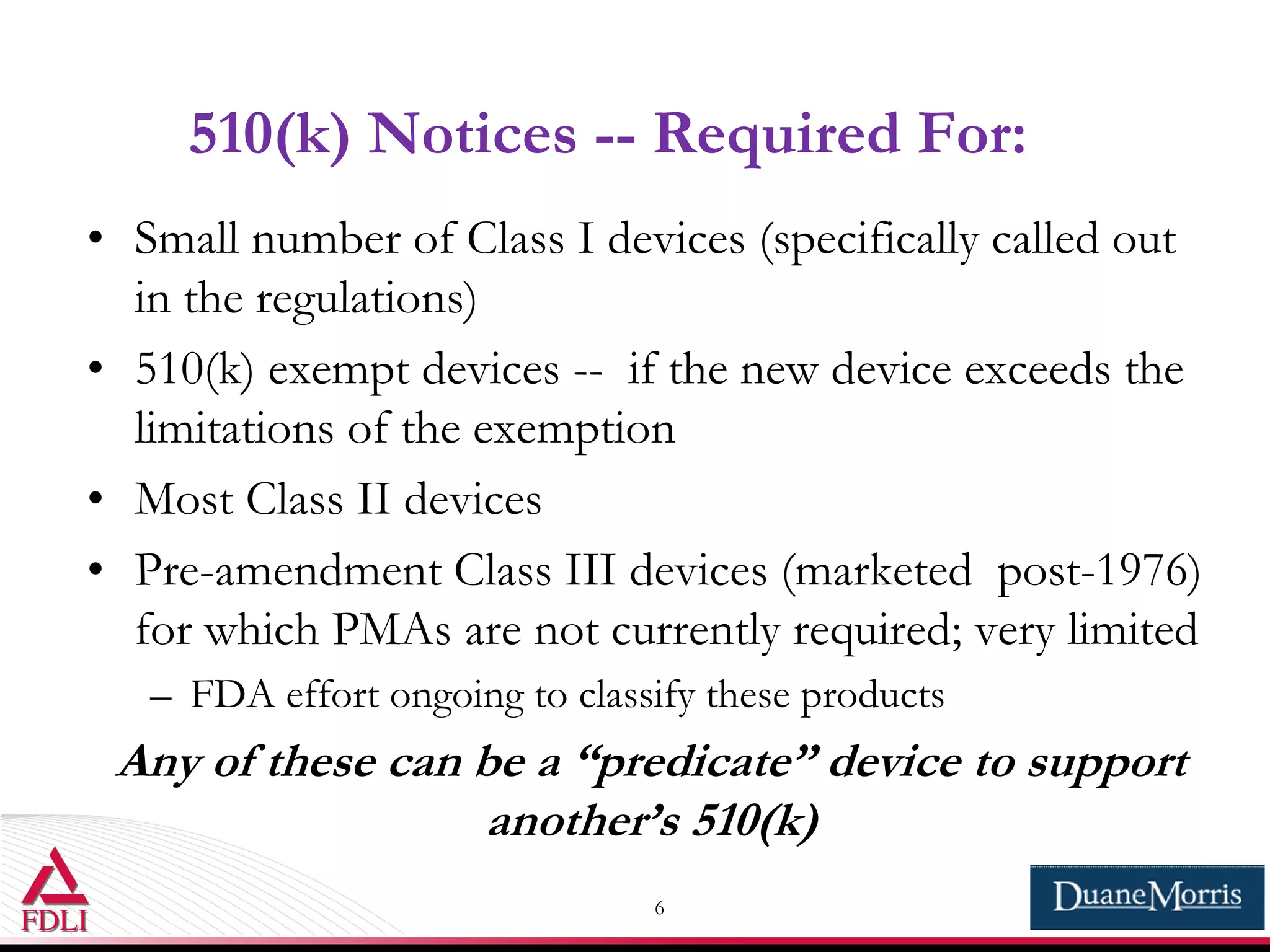 Premarket Notification The 510(k) Process | PDF