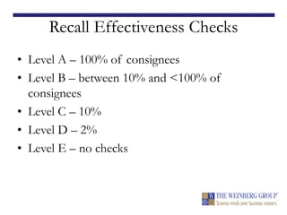 Recalls: The First Smoke of A Mass Tort -- Overview of a Recall of an ...