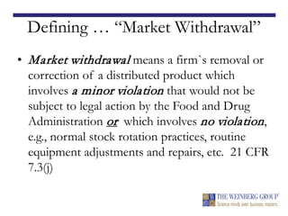 Recalls: The First Smoke of A Mass Tort -- Overview of a Recall of an ...