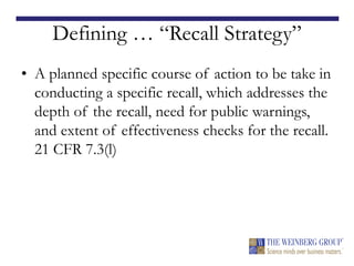 Recalls: The First Smoke of A Mass Tort -- Overview of a Recall of an ...