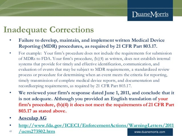 Successfully Responding to FDA Inspections (483s) & Warning Letters Successfully Responding to FDA Inspections (483s) & Warning Letters