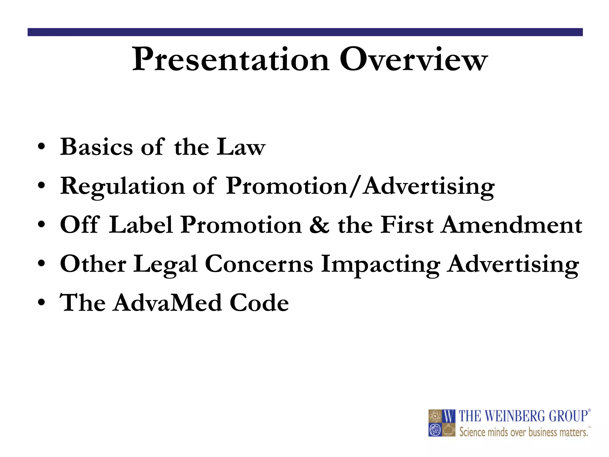 Medical Device Advertising Law & Regulation | PDF