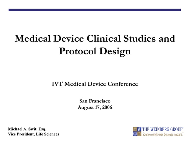 Medical Device Clinical Studies and Protocol Design | PDF ...