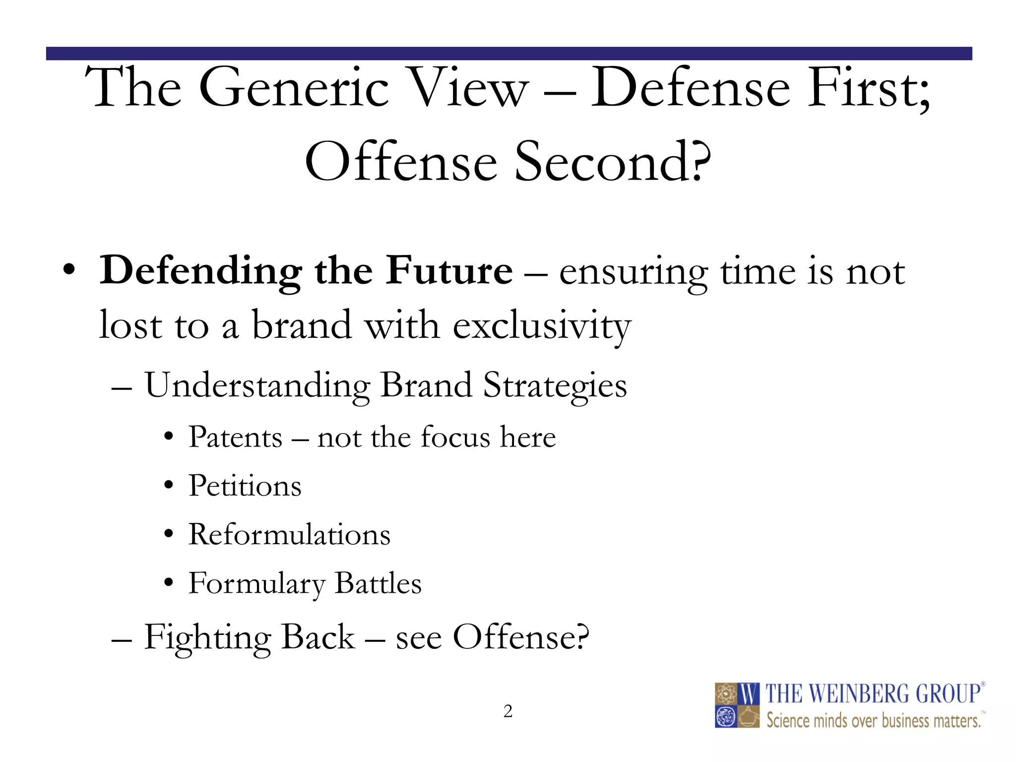 LIFECYCLE MANAGEMENT STRATEGIES: THE GENERIC PERSPECTIVE | PPT