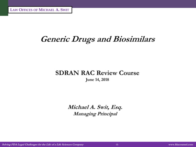 Generic Drugs and Biosimilars | PDF