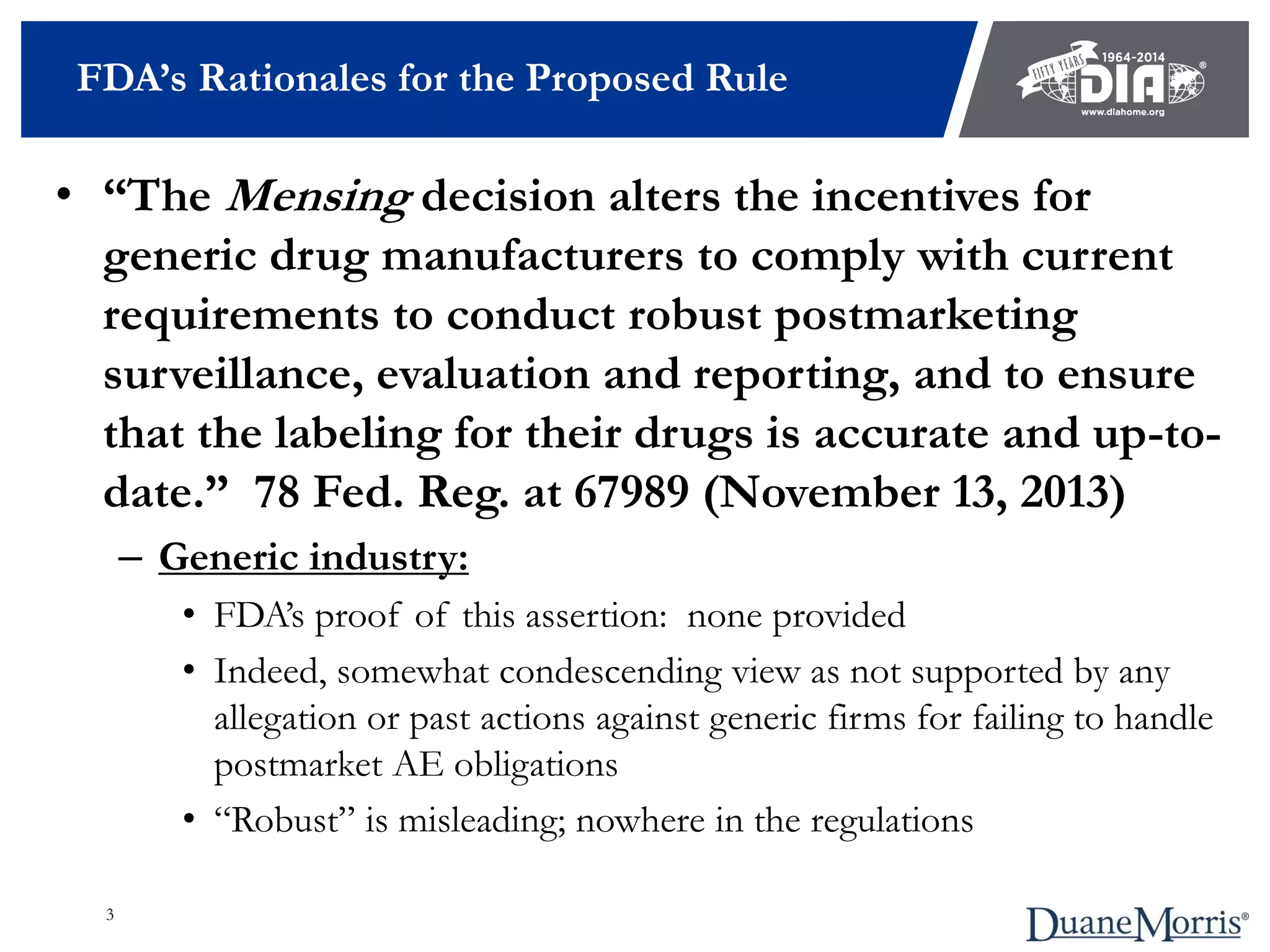 Generic Drug Labeling Proposed Rule: The Generic Drug Industry ...