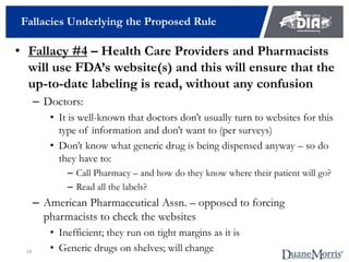 Generic Drug Labeling Proposed Rule: The Generic Drug Industry ...