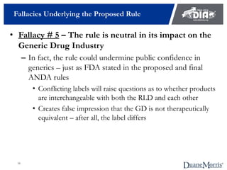 Generic Drug Labeling Proposed Rule: The Generic Drug Industry ...