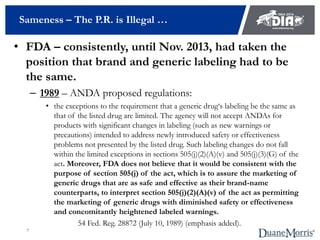 Generic Drug Labeling Proposed Rule: The Generic Drug Industry ...
