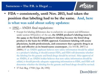 Generic Drug Labeling Proposed Rule: The Generic Drug Industry ...