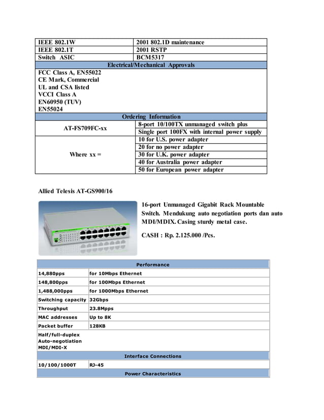 5 Jenis Switch | DOCX | Computer Networking | Computing