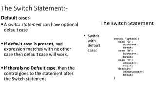 The Switch Statement in java | PPTX