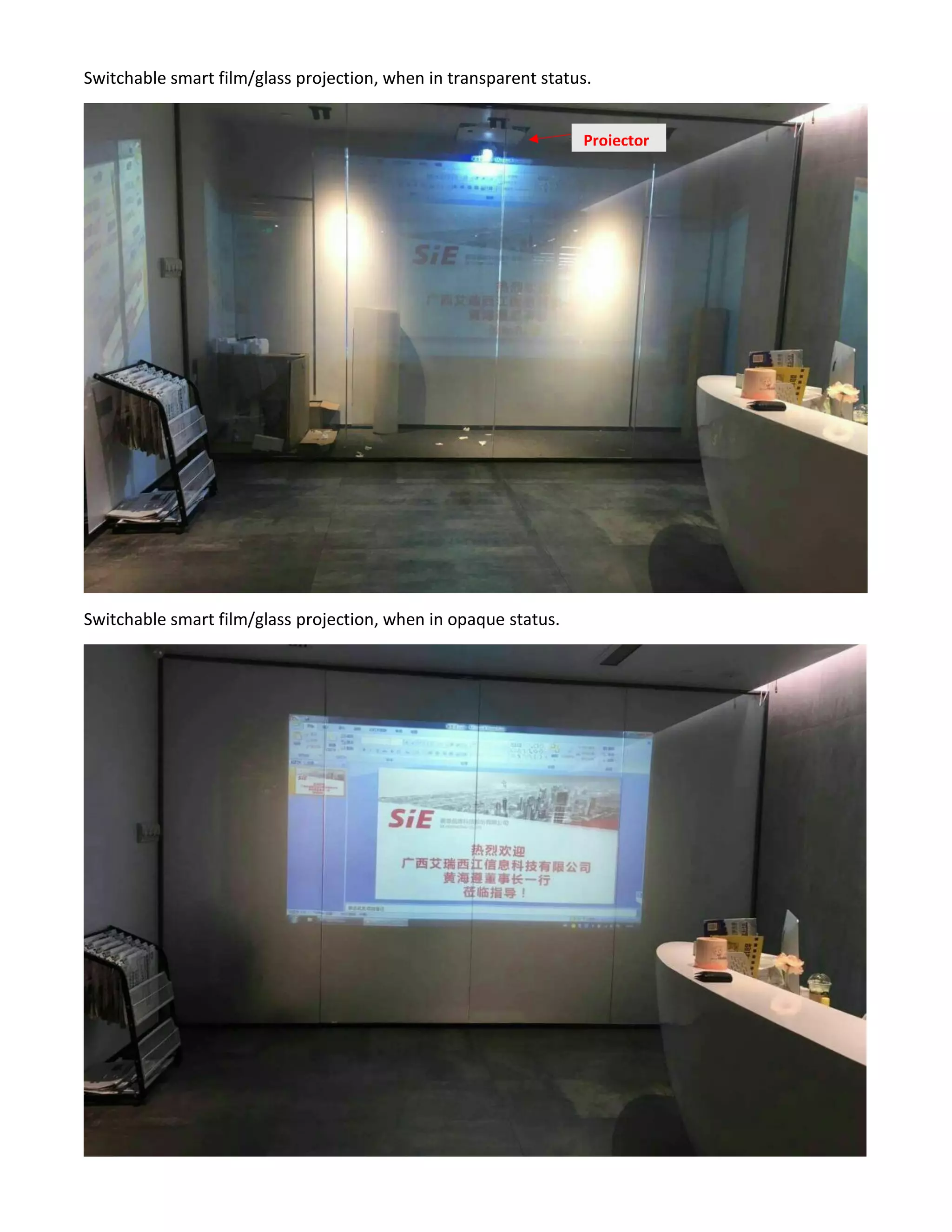 Switchable smart film glass as projection screen | PDF