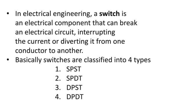 Basic mechanisms of Switch and Gears | PPT