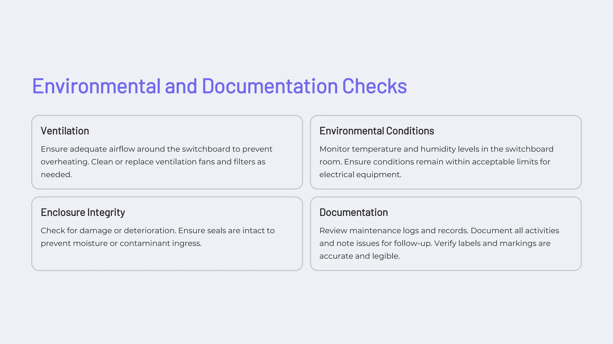 Switchboard Maintenance Checklist with eAuditor Audits & Inspections | PDF