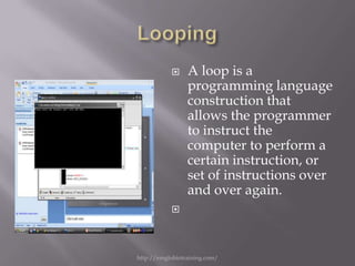 Switch case and looping statements | PPTX | Programming Languages | Computing
