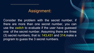Switch Case Statement in C++ Programming Language | PPT