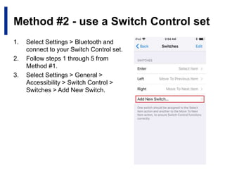 Switch control - an Introduction for Mobile App Teams | PPT