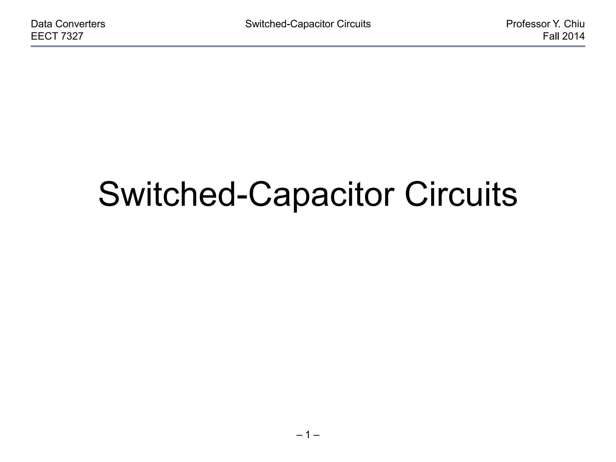 Switched capacitor | PPTX | Digital Audio | Computer Software and Applications