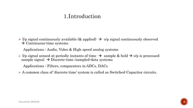 Switched capacitor circuits_shish | PPTX | Consumer Electronics | Technology & Computing