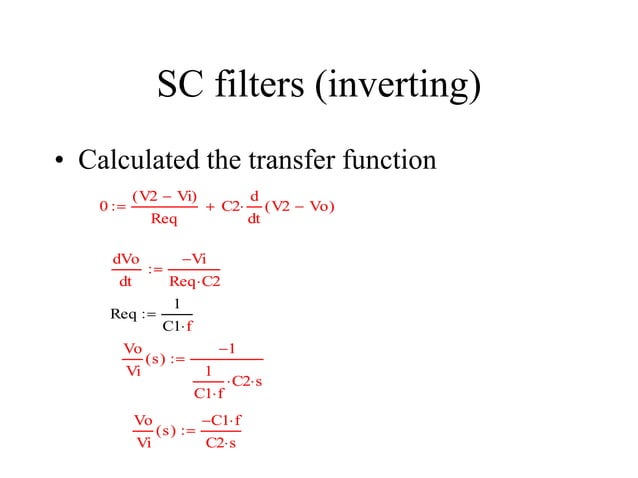 Switched capacitor filter | PPTX | Consumer Electronics | Technology ...