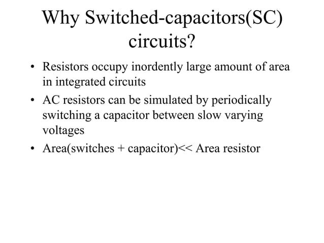 Switched capacitor filter | PPTX | Consumer Electronics | Technology & Computing