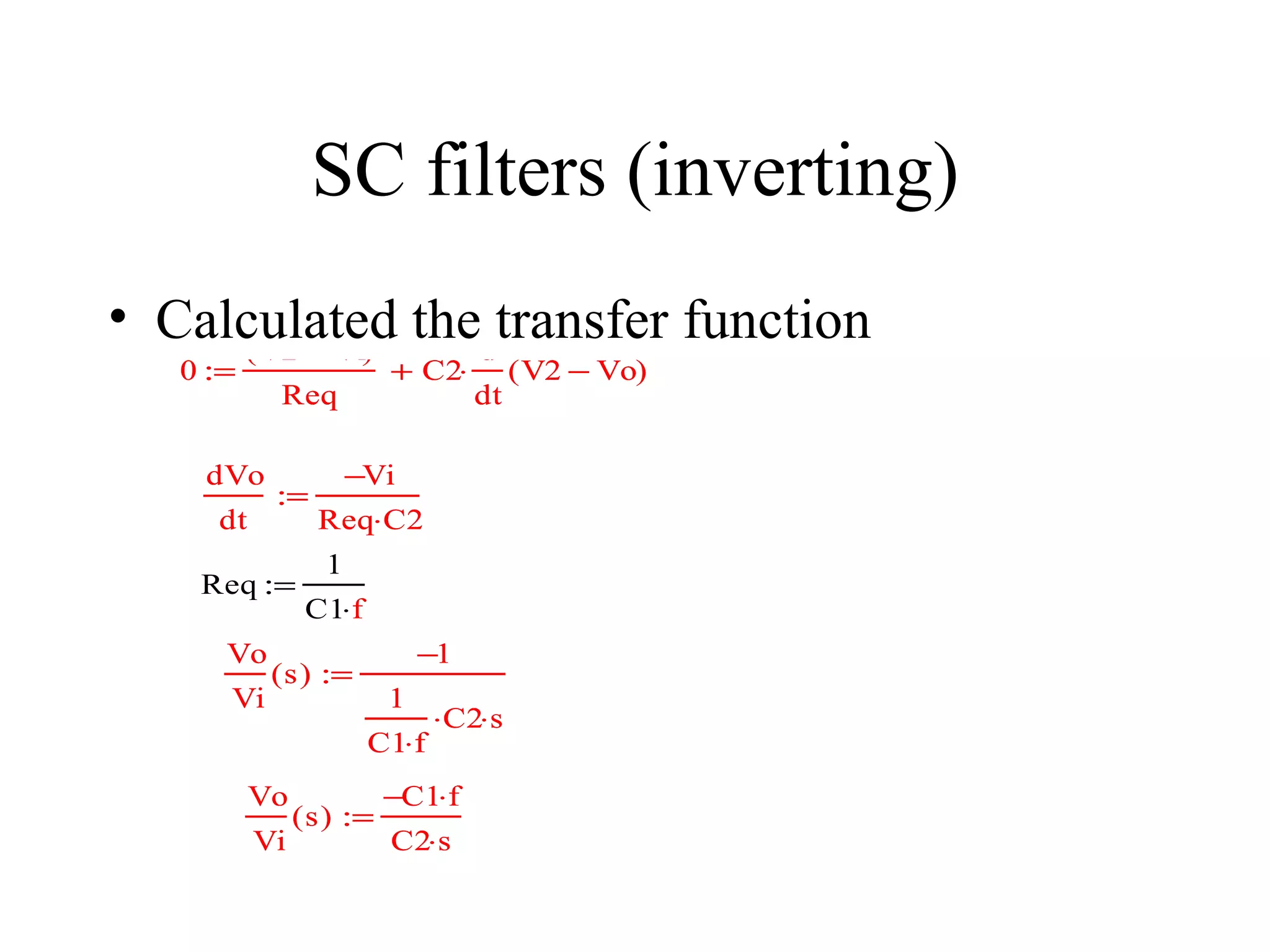 Switched capacitor filter | PPS