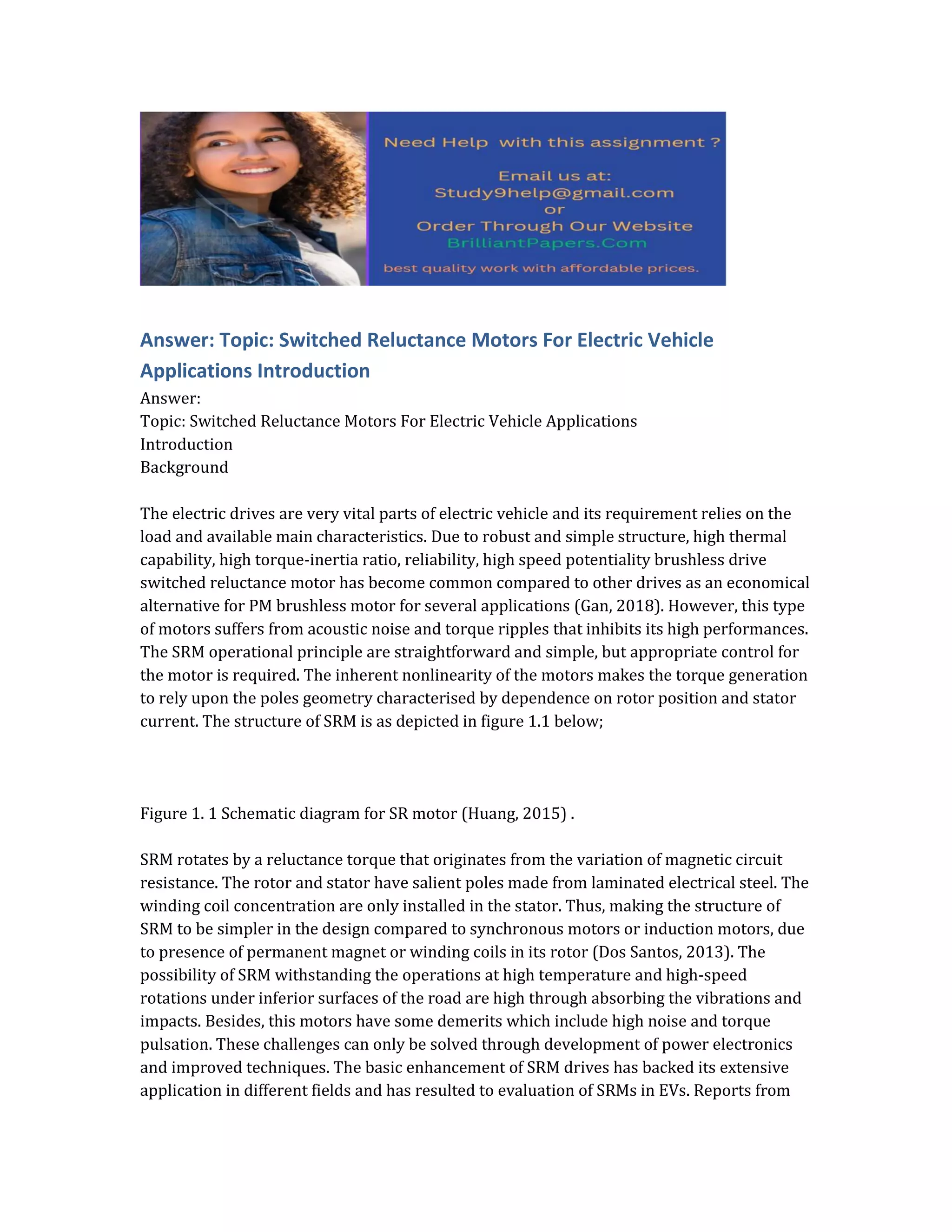 Switched Reluctance Motors For Electric Vehicle Applications ...