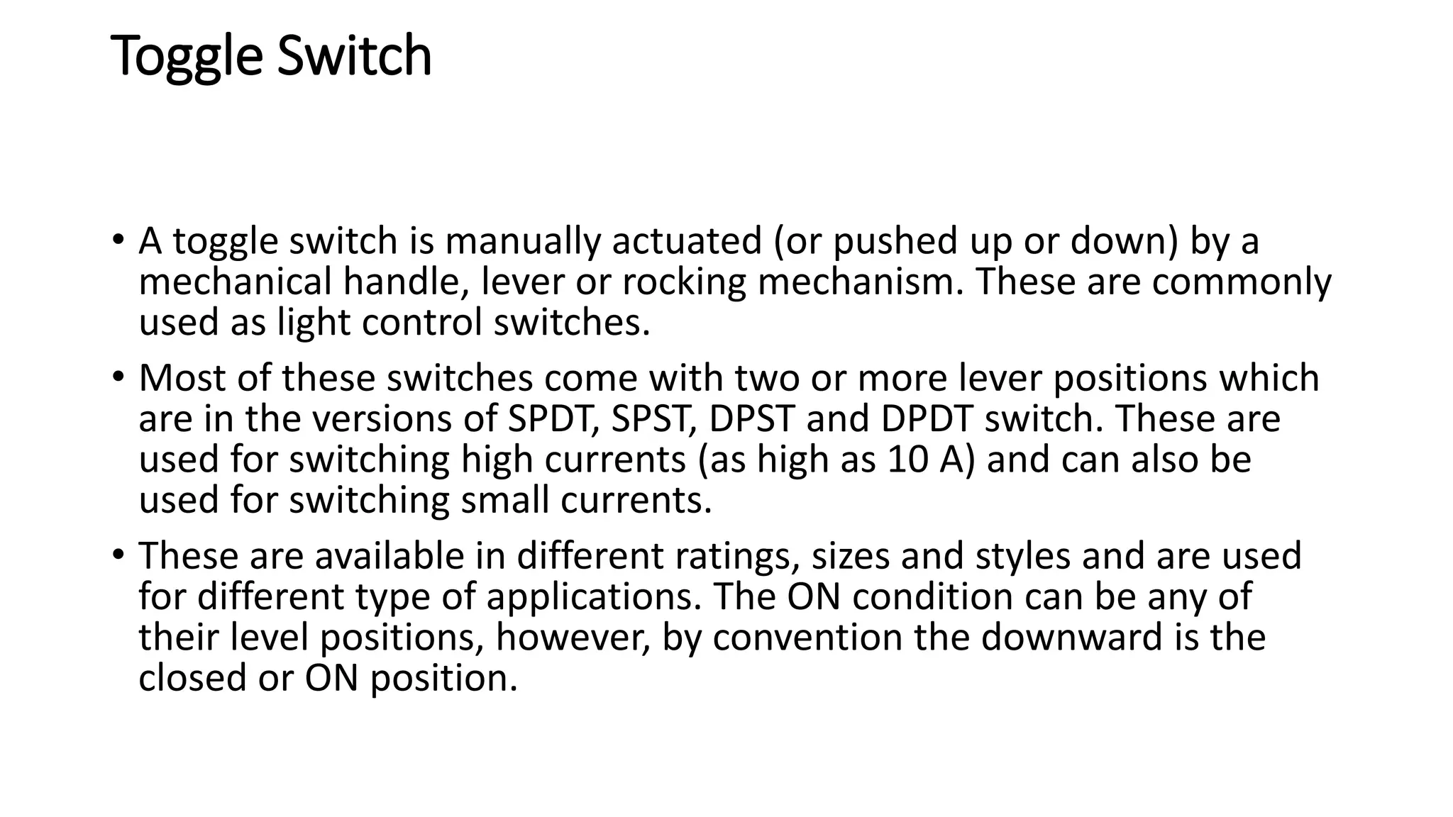 Types of Switches and Its Working | PPTX