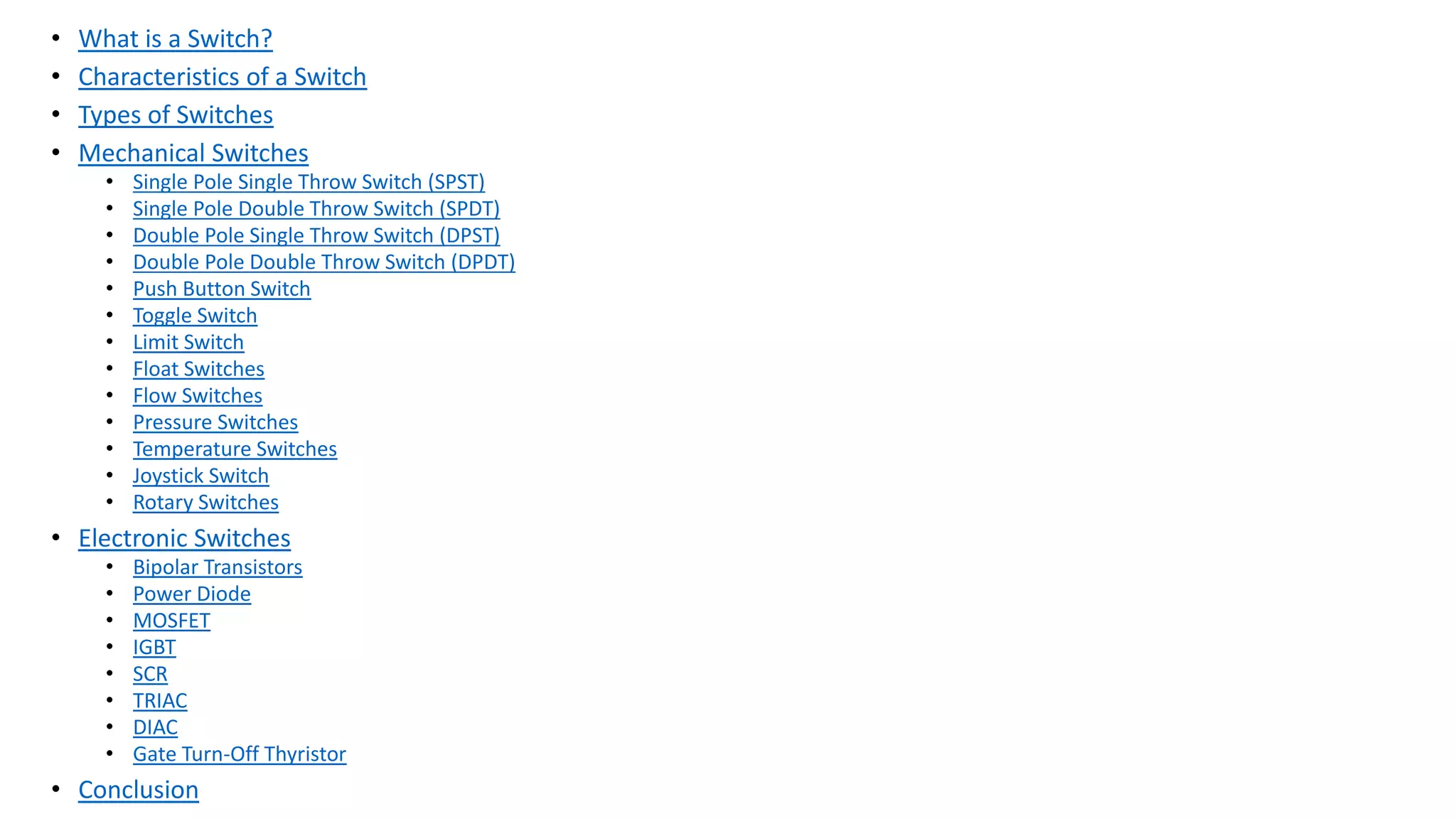 Types of Switches and Its Working | PPTX