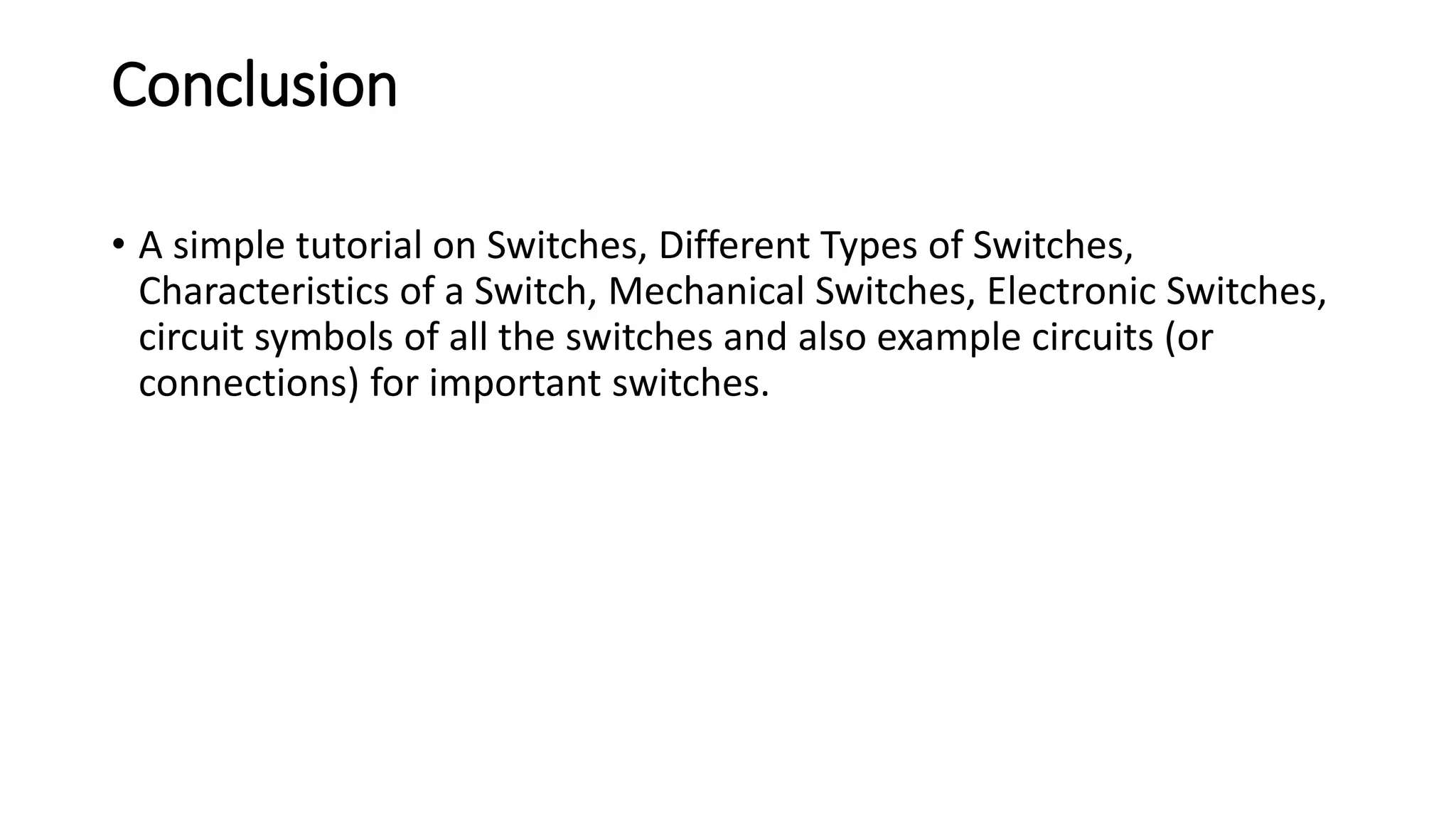 Types of Switches and Its Working | PPTX