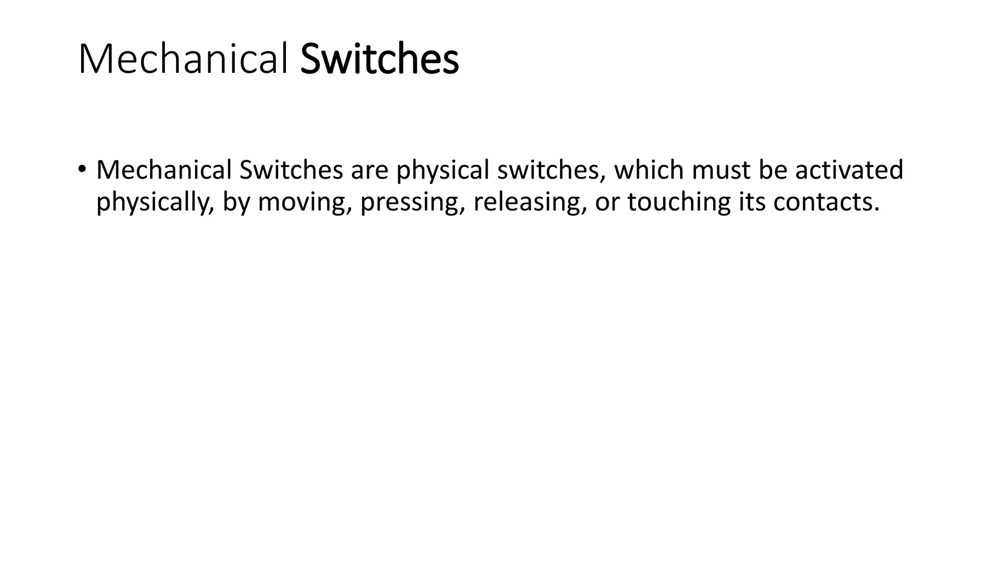 Types of Switches and Its Working | PPTX
