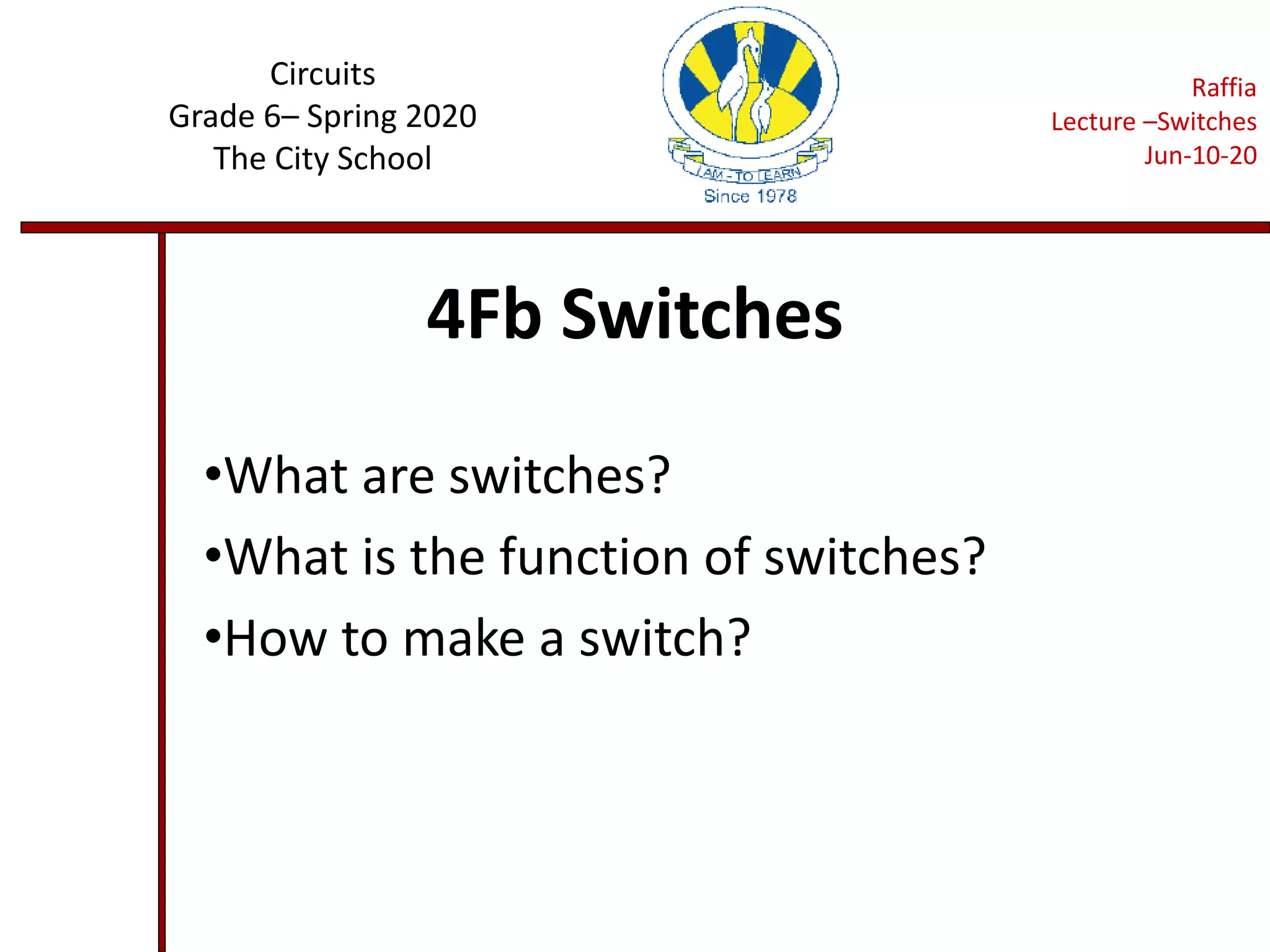 Switches and plugs | PPTX