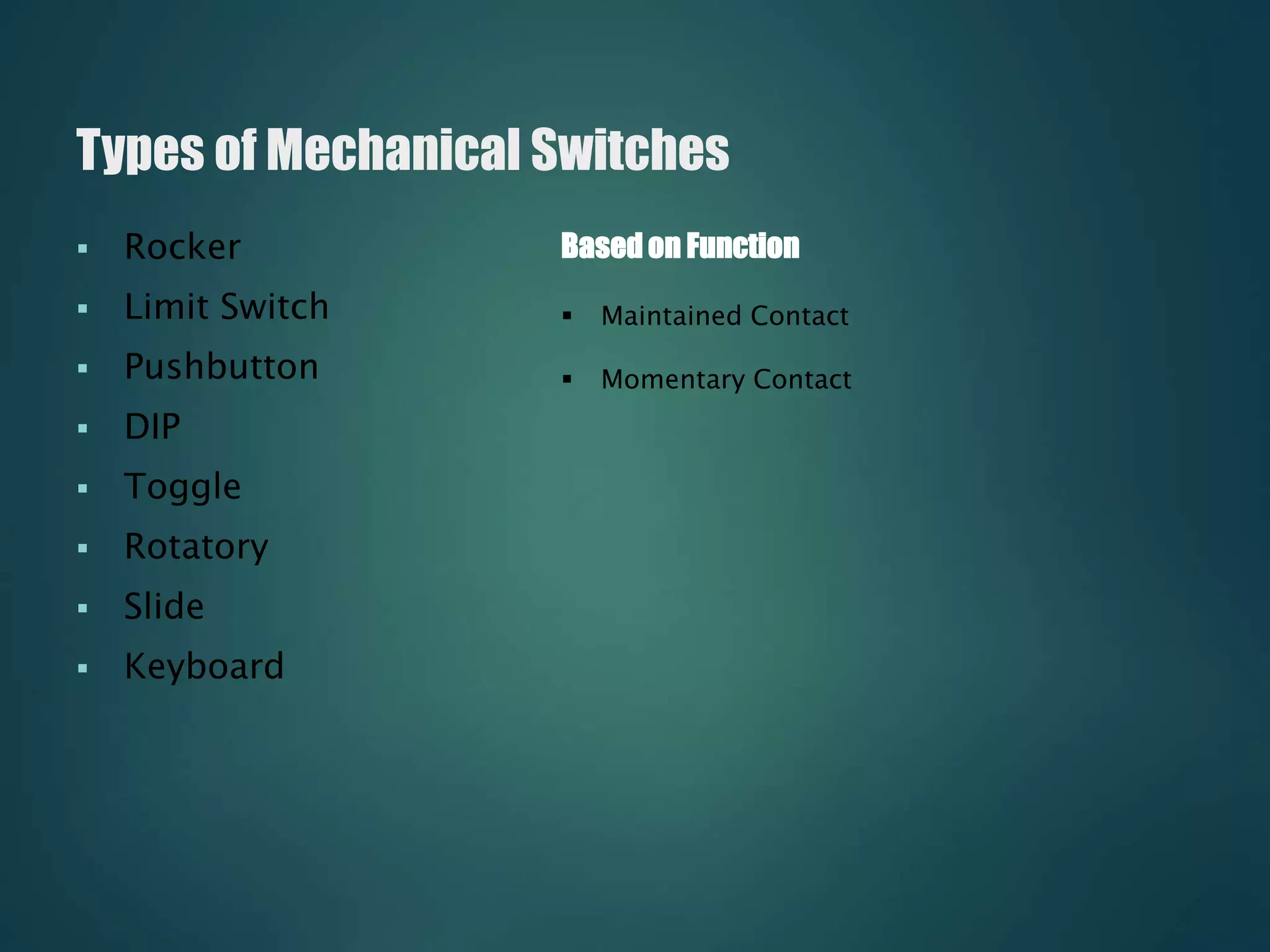 Switches detailed overview | PPTX