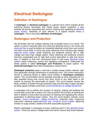 Switchgear | DOCX