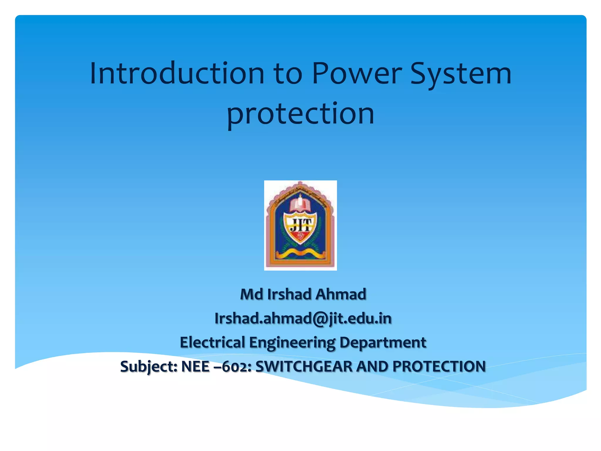 Switchgear and protection 1 | PPTX