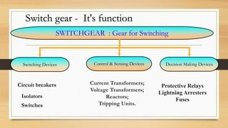 Switchgear and protection lecture 1 | PPTX