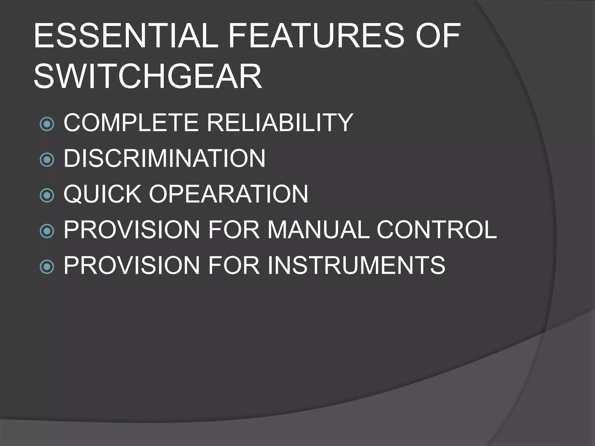 Switchgear presentation | PPTX