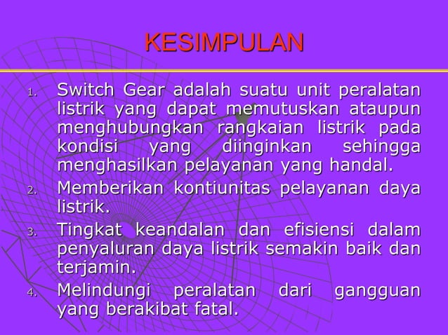 SWITCH GEAR PADA SISTEM TENAGA LISTRIK | PPTX
